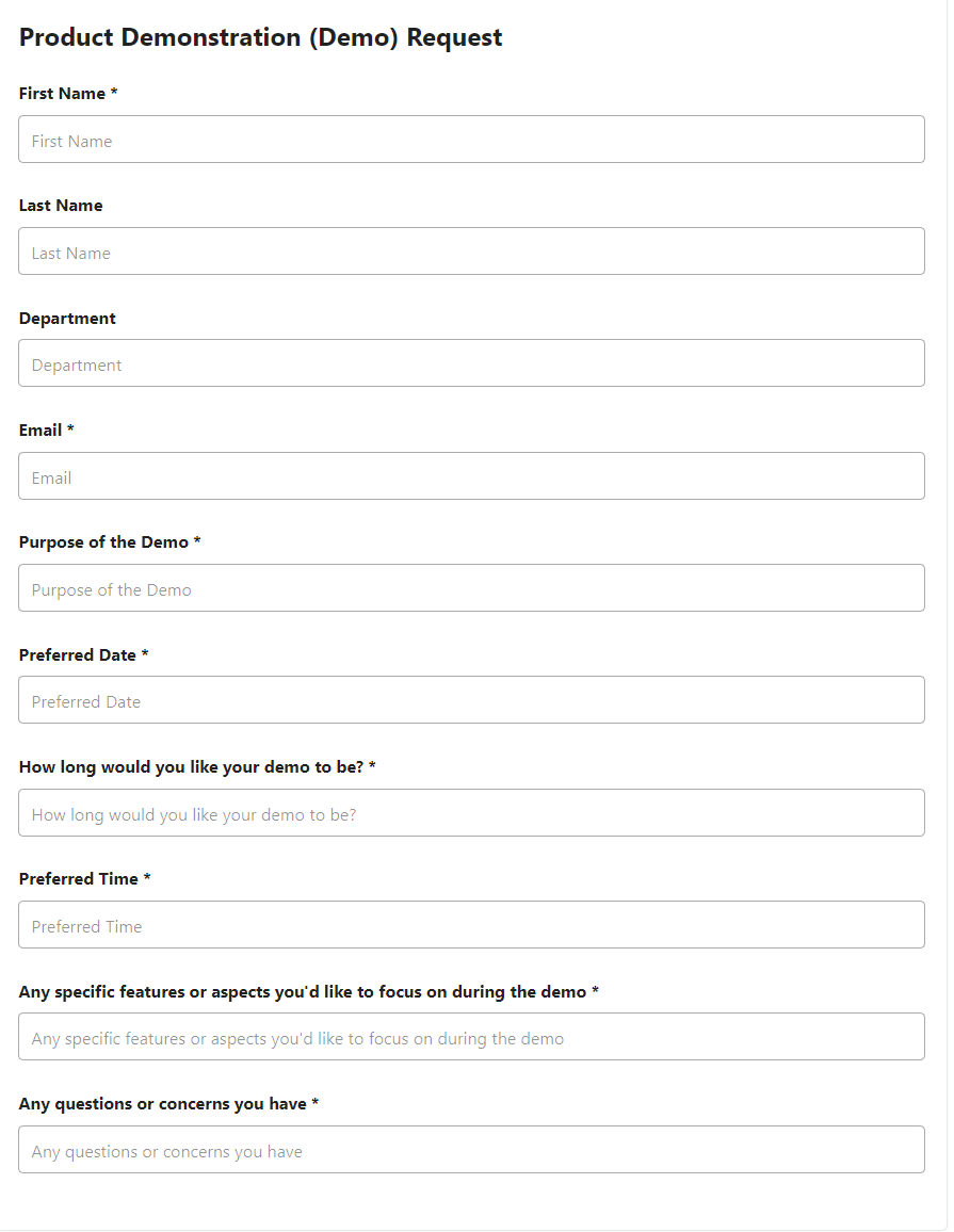 Product Demo Request
